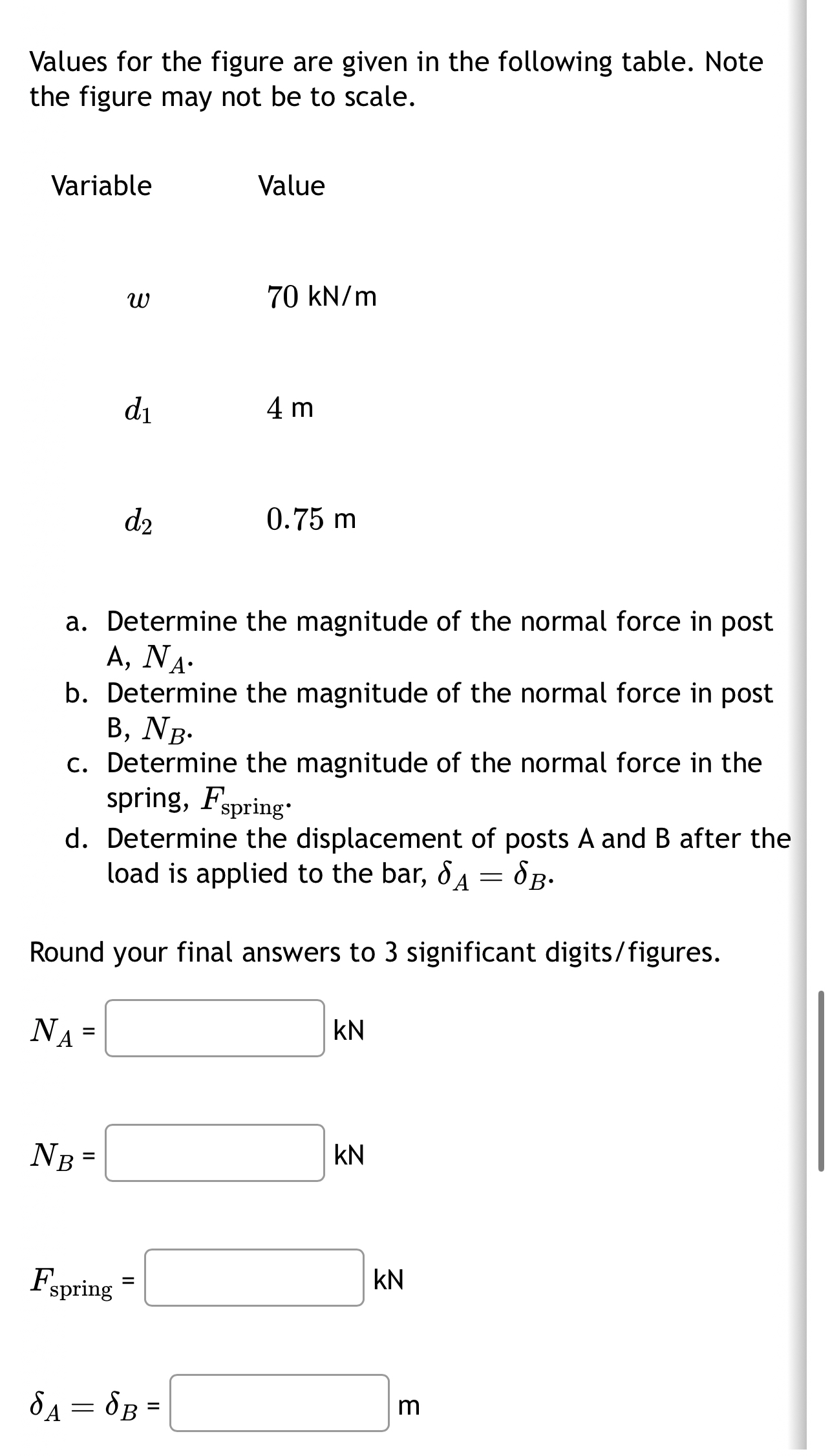 Solved Values for the figure are given in the following | Chegg.com