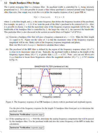 3.2 ﻿Simple Bandpass Filter DesignThe L-point | Chegg.com