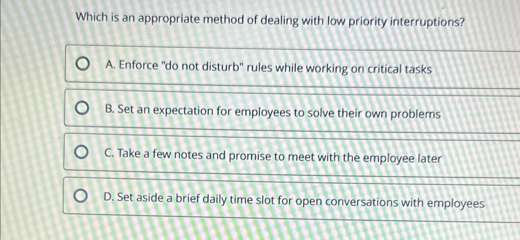 Solved Which is an appropriate method of dealing with low | Chegg.com