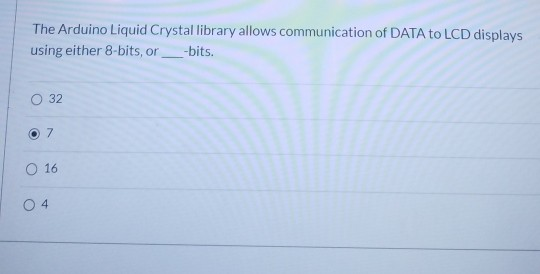 Solved The Arduino Liquid Crystal library allows | Chegg.com