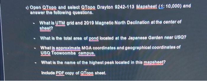 Solved c) Open QTopo and select QTopo Drayton 9242−113 | Chegg.com