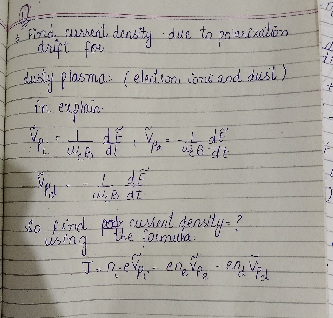 Solved (i): Find current density due to polarization drift | Chegg.com
