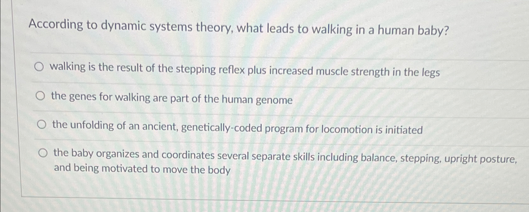 Solved According to dynamic systems theory, what leads to | Chegg.com