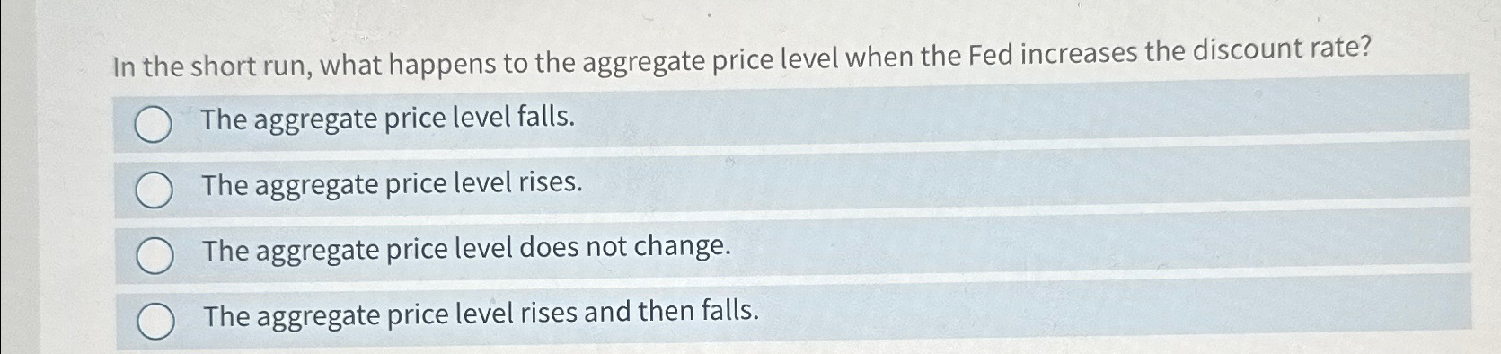 Solved In the short run, what happens to the aggregate price | Chegg.com