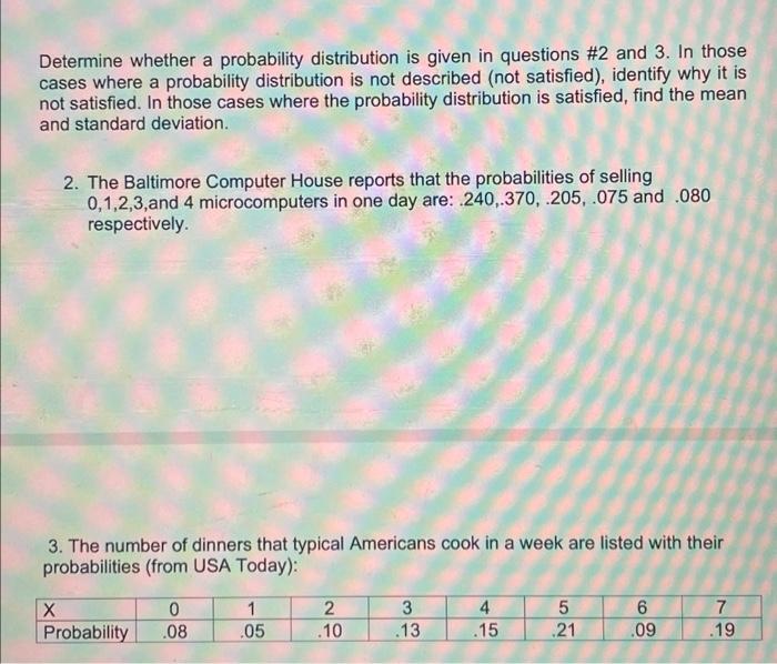 Solved Determine whether a probability distribution is given | Chegg.com