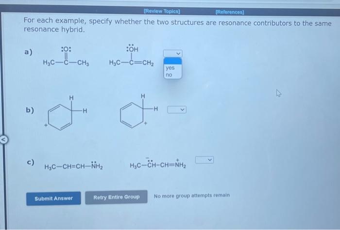 Solved For each example, specify whether the two structures | Chegg.com