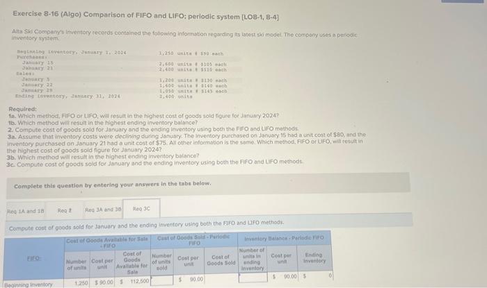 Solved Exercise 8.16 (AIgo) Comparison of FIFO and LiFO: | Chegg.com