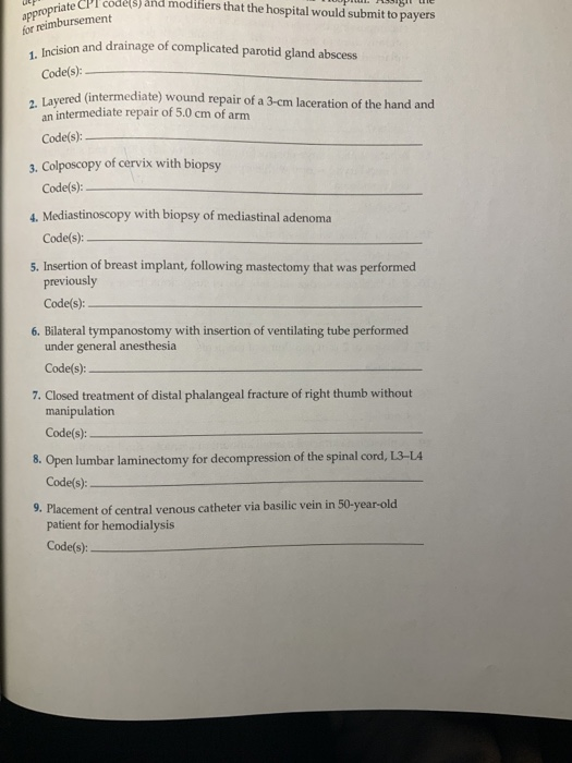 Solved assume that the following procedures were performed | Chegg.com