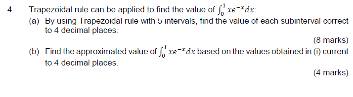 Solved Trapezoidal rule can be applied to find the value of | Chegg.com
