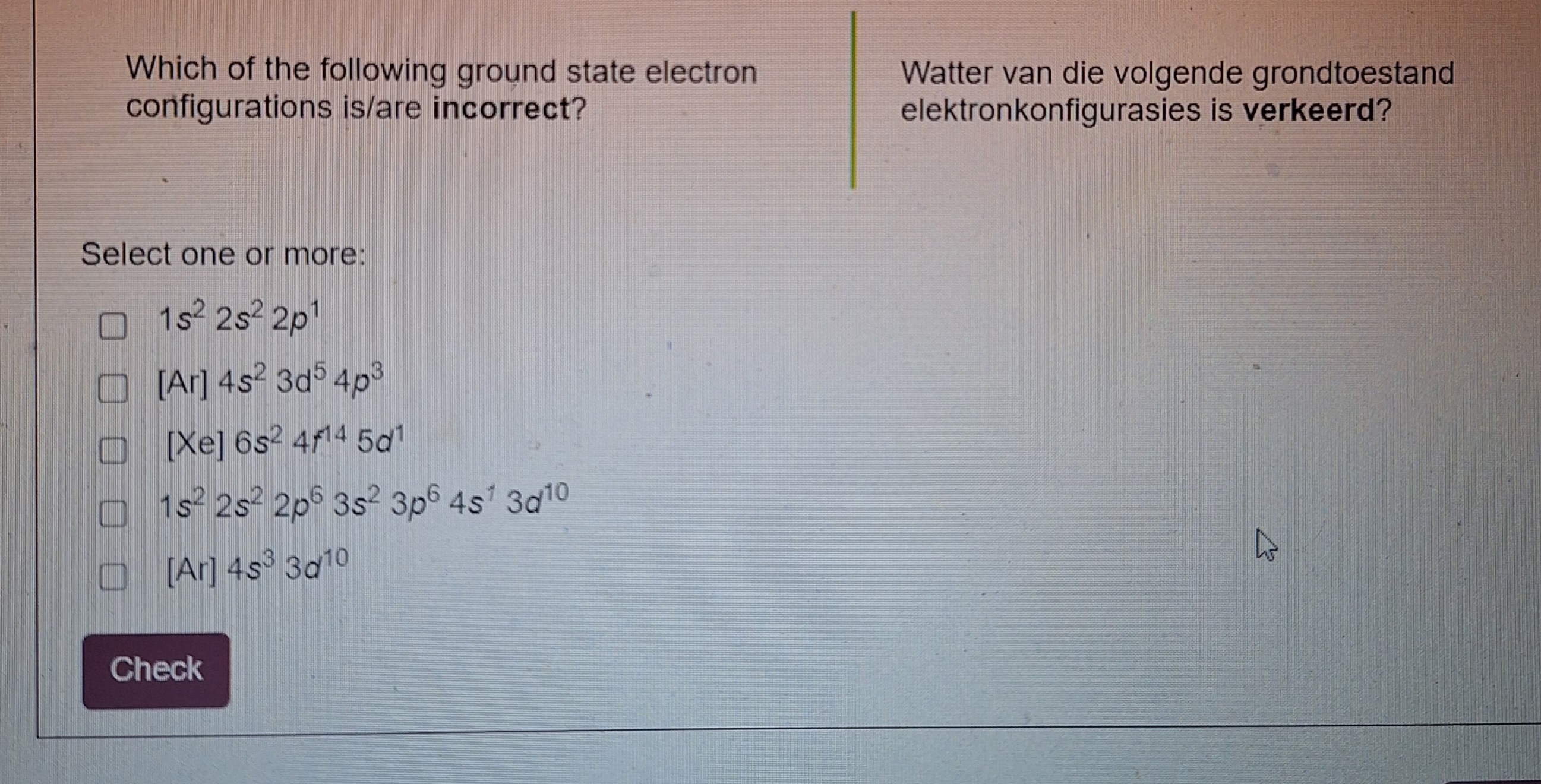 Solved Which Of The Following Ground State