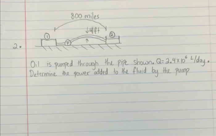 Solved Oil is pumped through the pipe shown. Q=2.4×106 L/ | Chegg.com