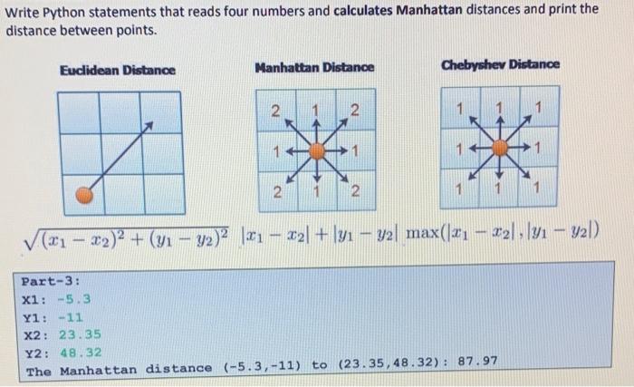 Solved Write Python statements that reads four numbers and | Chegg.com