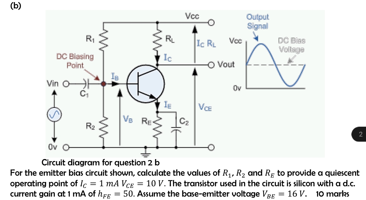 Solved (b)2Circuit diagram for question 2bFor the emitter | Chegg.com Solved (b)2Circuit diagram for question 2bFor the emitter | Chegg.com