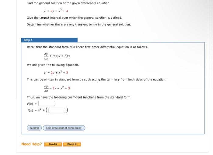 Solved Find the general solution of the given differential | Chegg.com