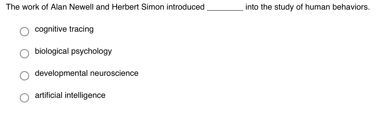 Solved The work of Alan Newell and Herbert Simon introduced | Chegg.com