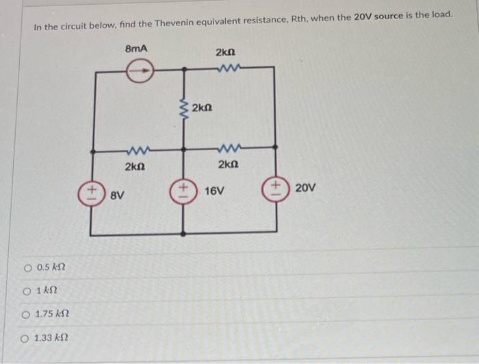 Solved In the circuit below, find the Thevenin equivalent | Chegg.com