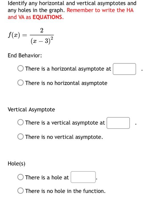 Solved Identify any horizontal and vertical asymptotes and | Chegg.com
