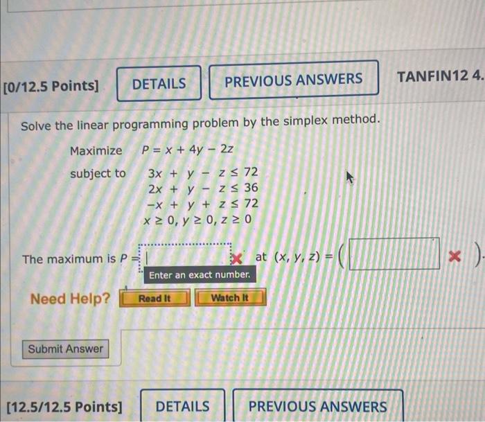 Solved Solve the linear programming problem by the simplex | Chegg.com