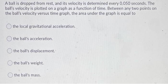 Solved A ball is dropped from rest, and its velocity is | Chegg.com