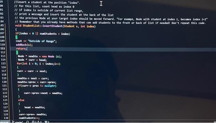 // Define a constructor to initialize the list. The | Chegg.com