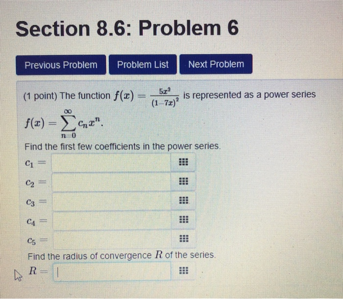 Solved Section 8.6: Problem 6 Previous Problem Problem List | Chegg.com