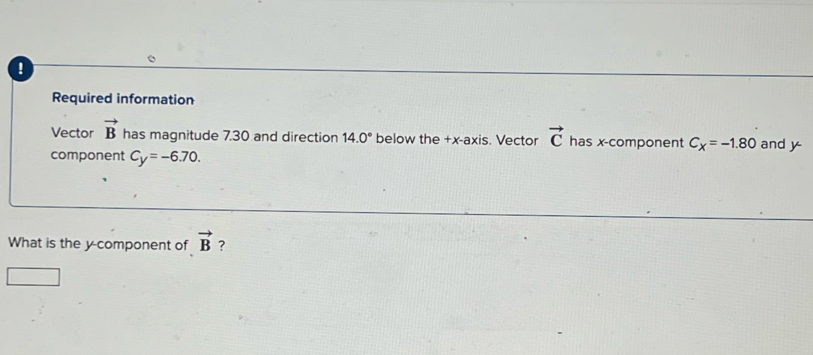 Solved !Required informationVector vec(B) ﻿has magnitude | Chegg.com
