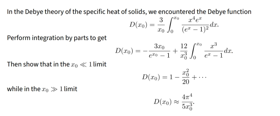 In the Debye theory of the specific heat of solids, | Chegg.com