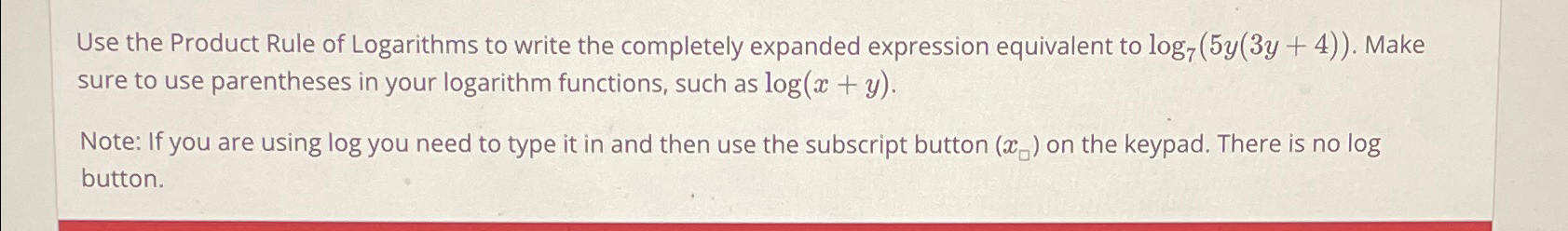 Solved Use the Product Rule of Logarithms to write the | Chegg.com