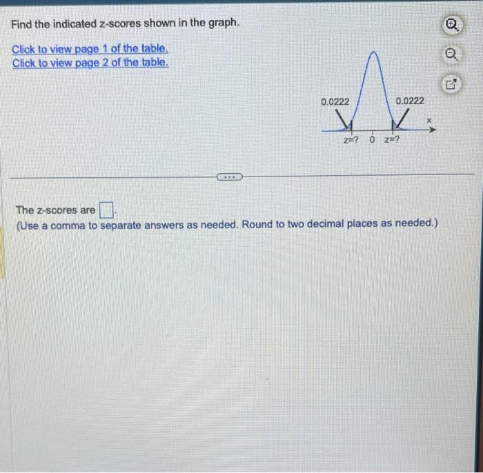[Solved]: Find the indicated z-scores shown in the graph. C