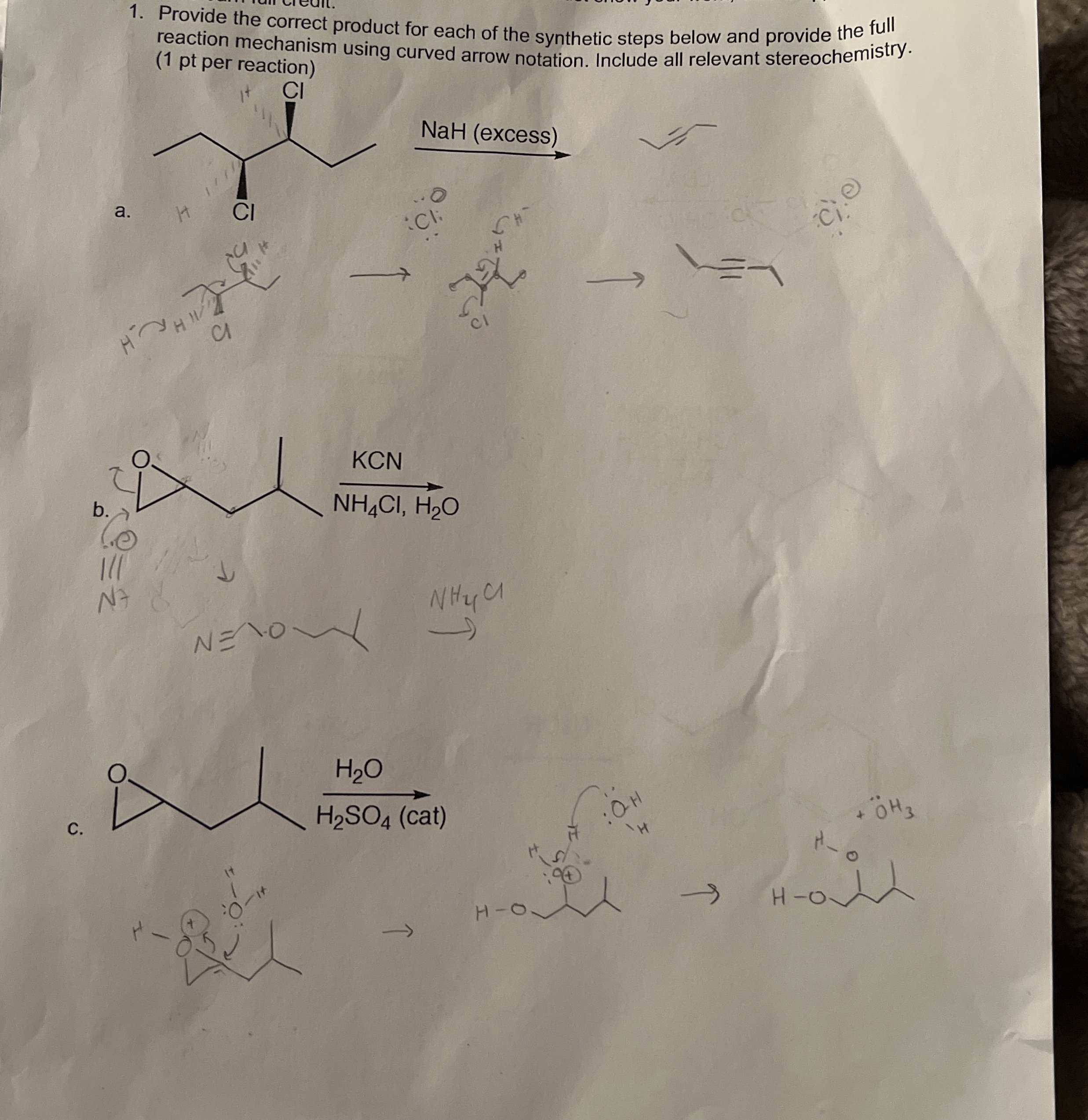 Solved Provide the correct product for each of the synthetic | Chegg.com