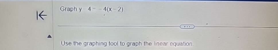 Solved Graph y-4=-4(x-2)Use the graphing tool to graph the | Chegg.com