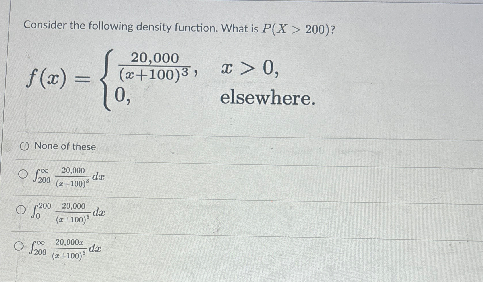 Solved Consider the following density function. What is | Chegg.com