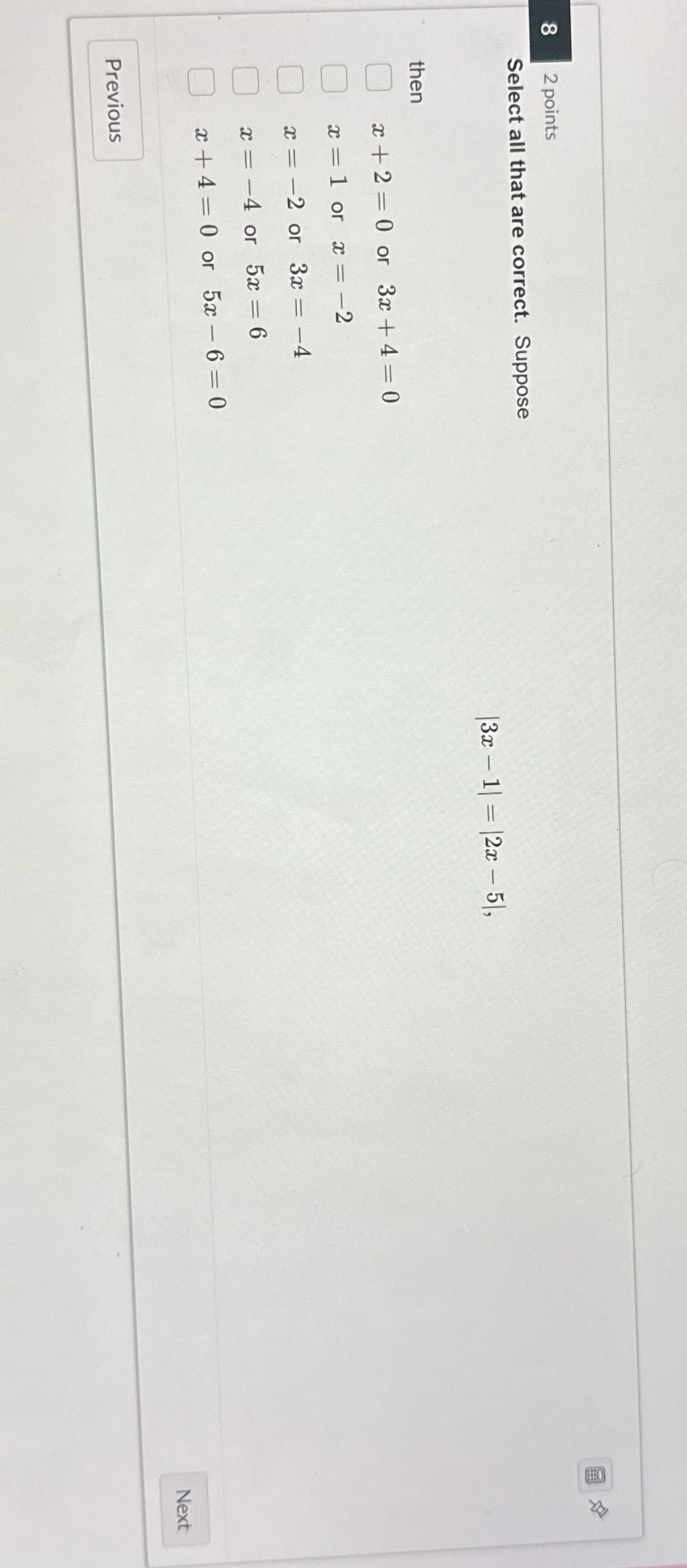 Solved 82 ﻿pointsSelect all that are correct. | Chegg.com