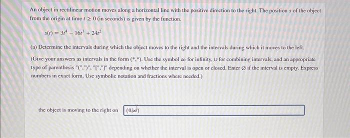 Solved An object in rectilinear motion moves along a | Chegg.com