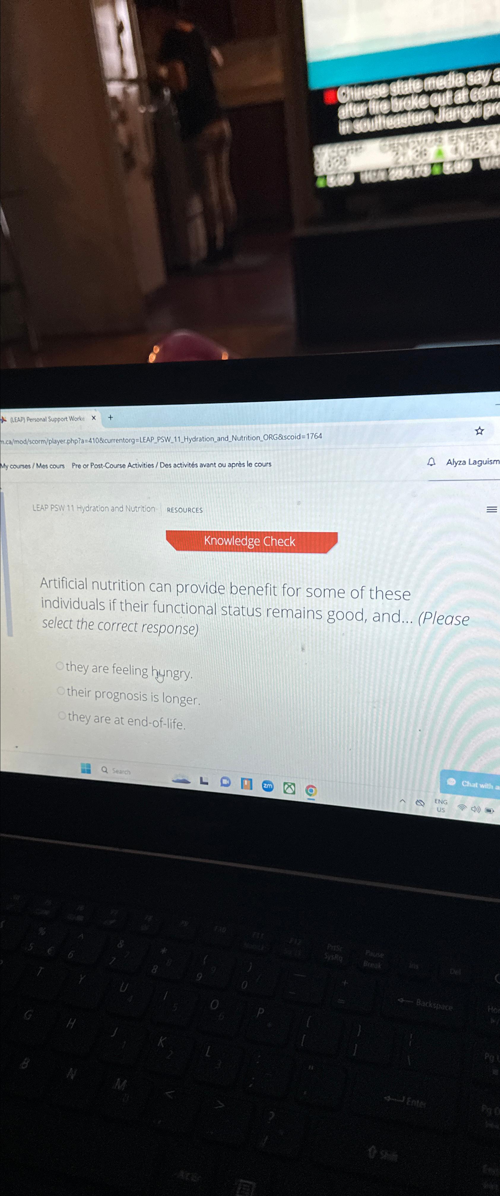 Solved (LEAP) ﻿Personal Support Worke | Chegg.com