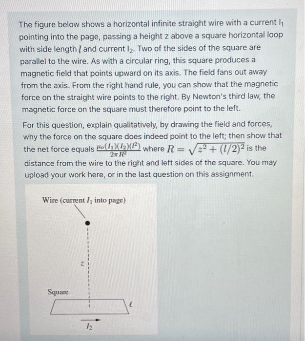 Solved The figure below shows a horizontal infinite straight | Chegg.com