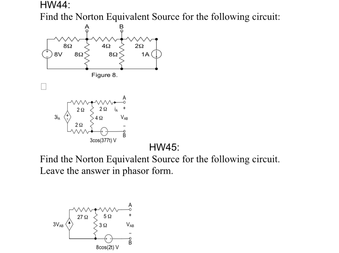 Solved HW44:Find the Norton Equivalent Source for the | Chegg.com