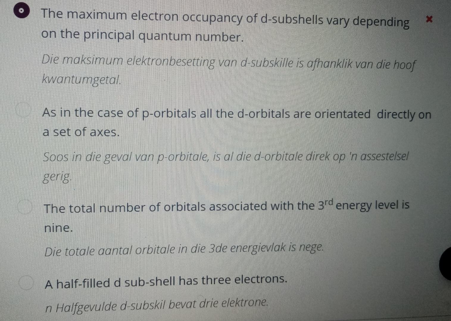 Solved The maximum electron occupancy of d-subshells vary | Chegg.com