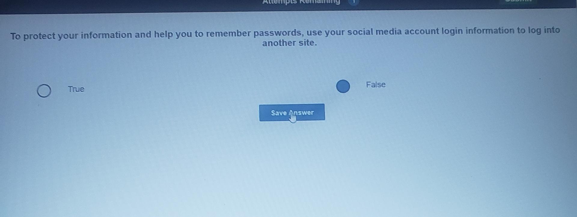 Solved To protect your information and help you to remember | Chegg.com