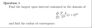 Solved Question 1Find the largest open interval contained in | Chegg.com