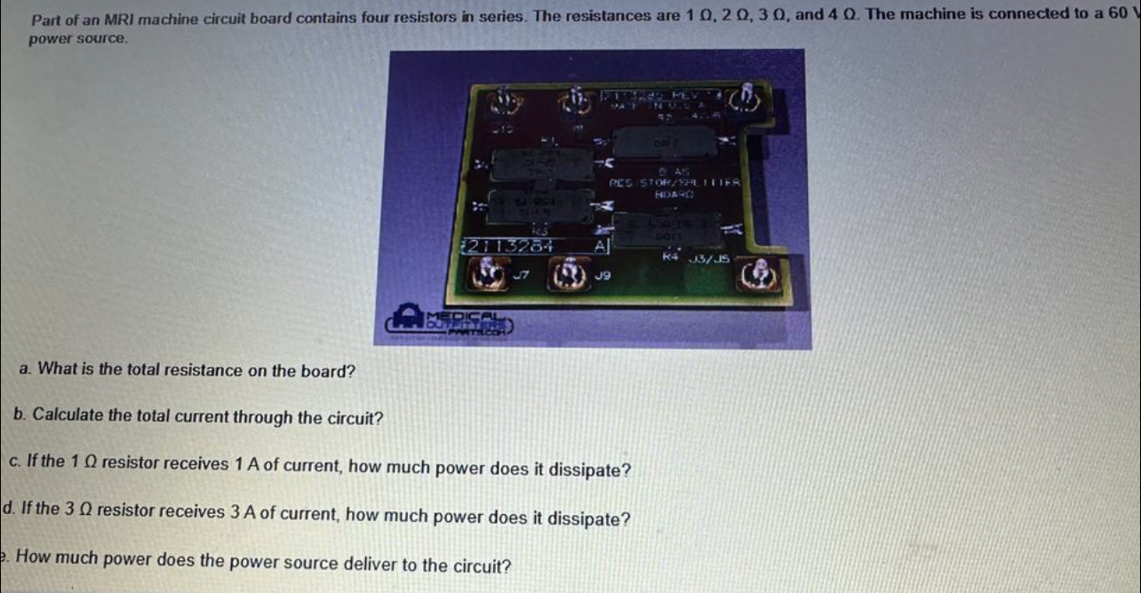 Solved Part of an MRI machine circuit board contains four | Chegg.com