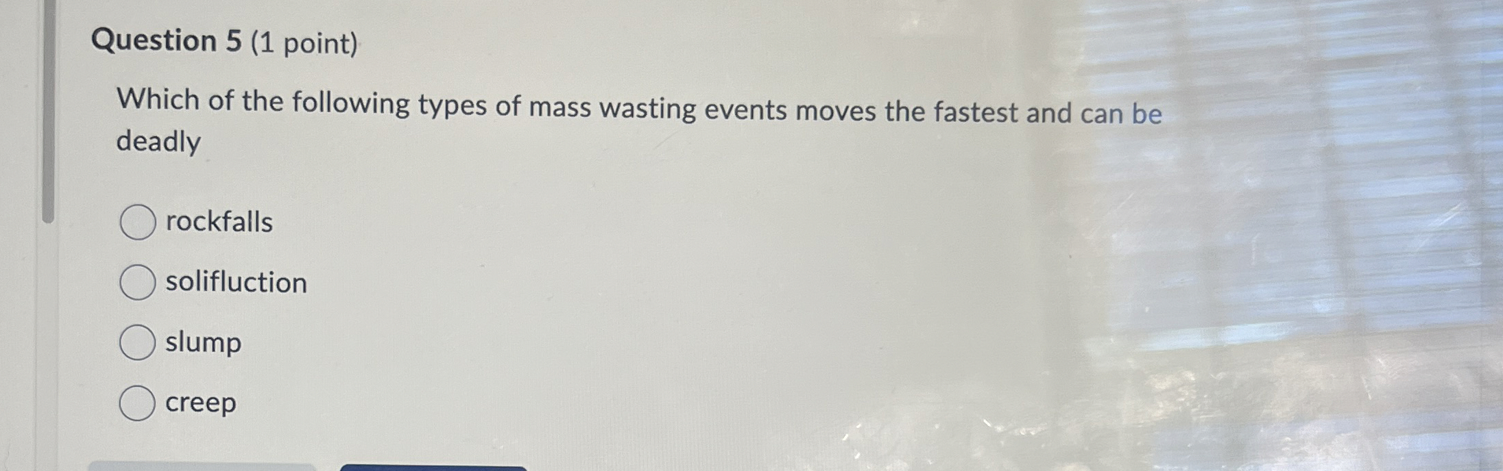 Solved Question 5 (1 ﻿point)Which of the following types of | Chegg.com