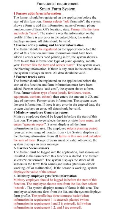 Solved 2- Read all the scenarios of the project and extract | Chegg.com