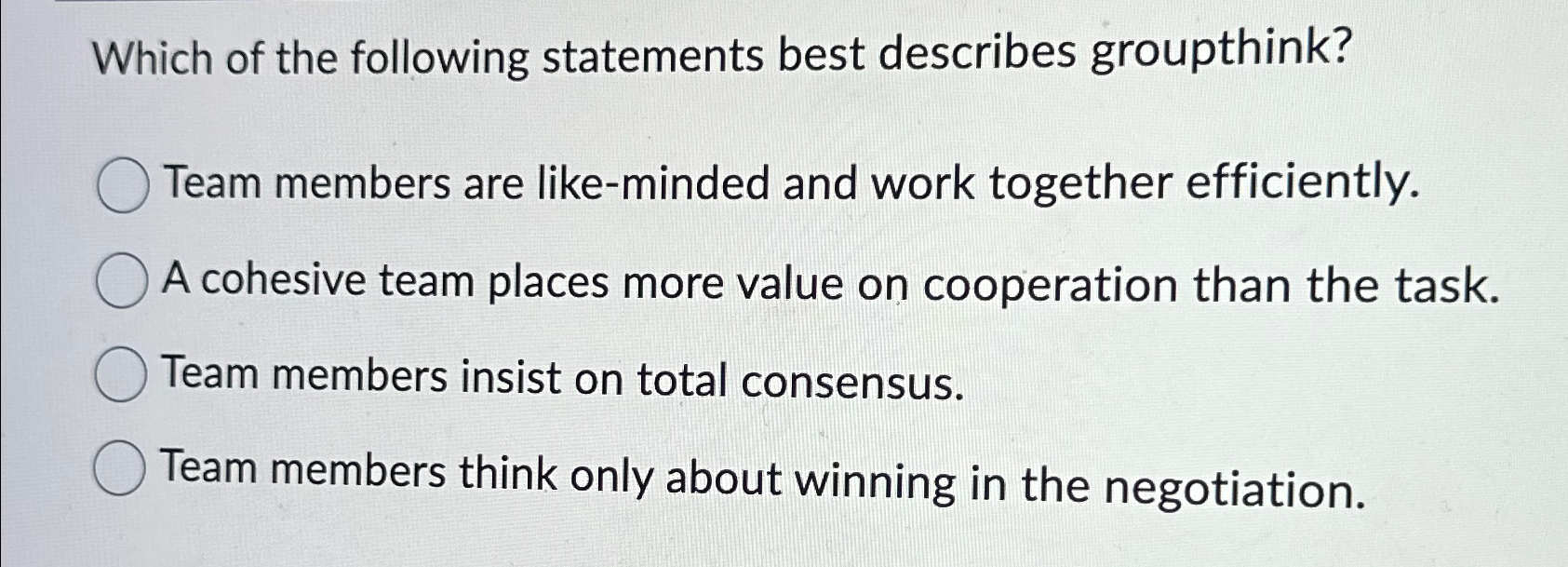 Solved Which of the following statements best describes | Chegg.com