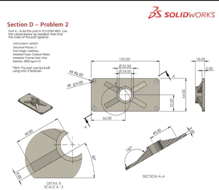 Solved BS SOLIDWORKS Section D - Problem 2 Port A. Build | Chegg.com
