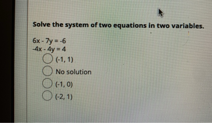 Solved Solve the system of two equations in two variables. | Chegg.com