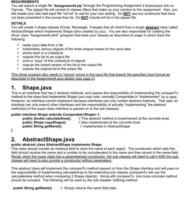 Solved REQUIREMENTS You will submit a single file | Chegg.com