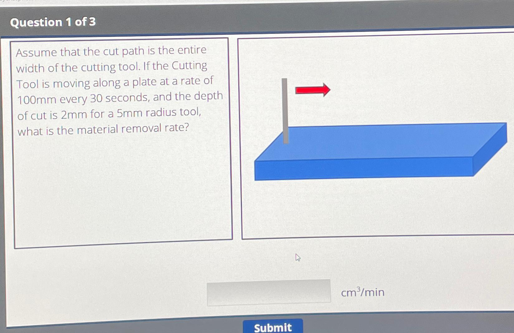 Solved Question 1 ﻿of 3Assume that the cut path is the | Chegg.com