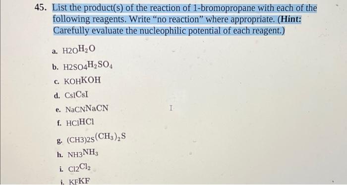 Solved so i know how to react nucleophiles and get the | Chegg.com