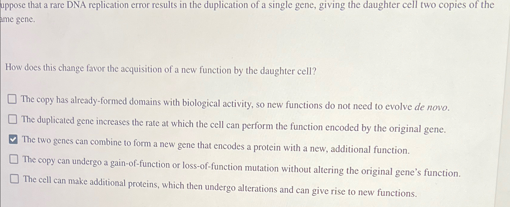 Solved uppose that a rare DNA replication error results in | Chegg.com
